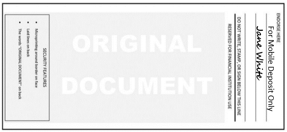 Front And Back Of Check